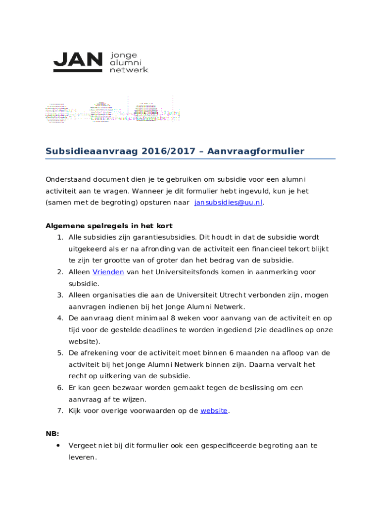 Tips voor het schrijven van een subsidieaanvraag Doc Template | pdfFiller