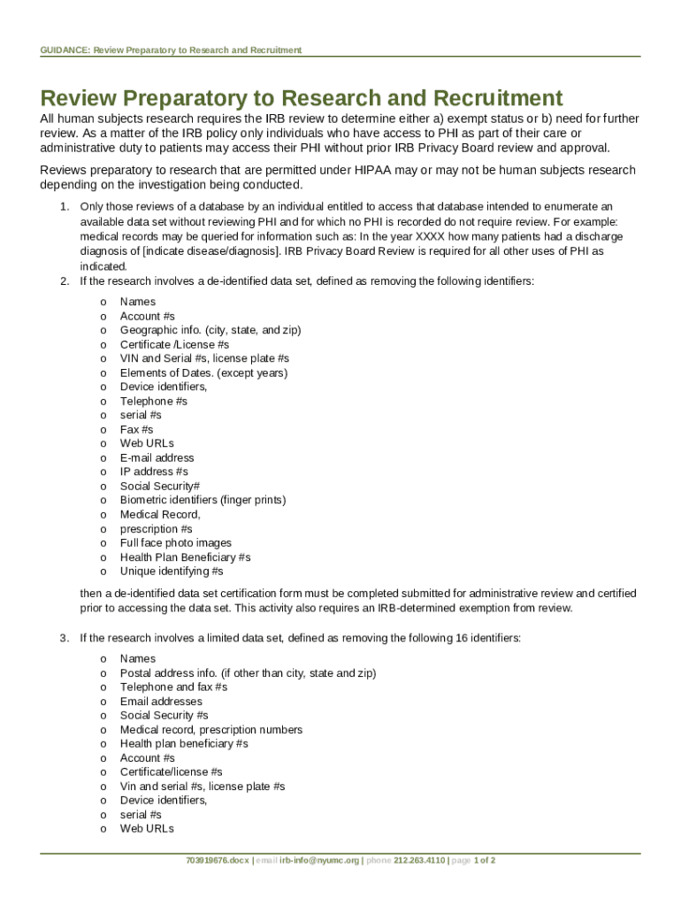 guidance-how-to-review-preparatory-to-research-and- ... - med nyu Doc ...
