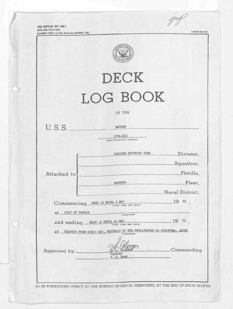 Fillable Online Logbooks of the US Navy at the National Archives Fax ...