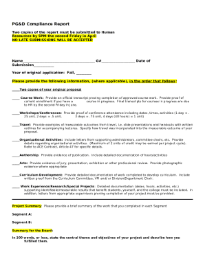 Compliance Report Template PGD 2023 Doc Template | pdfFiller