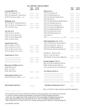 Physics Major Portfolio Cover Sheet Doc Template | pdfFiller