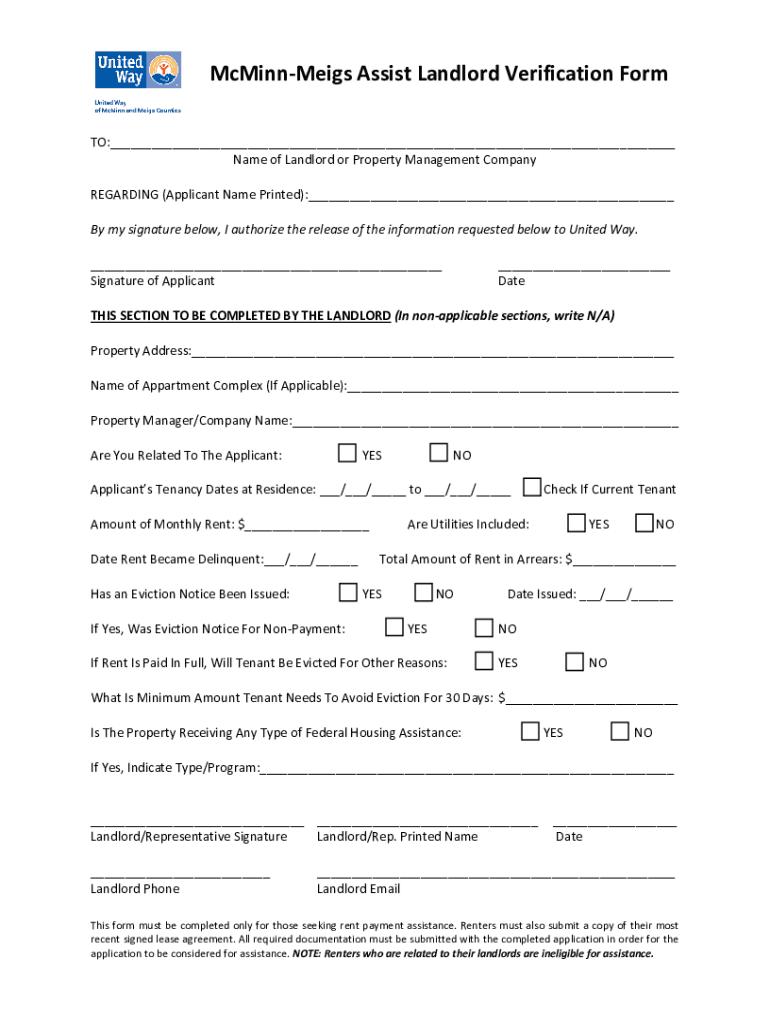 Fillable Online What is a Landlord Verification Form? Fax Email Print ...