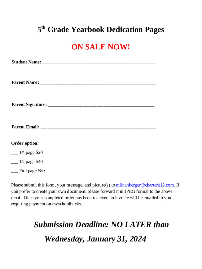 Buy Your Student's Yearbook, Dedication and Namestamp ... Doc Template ...