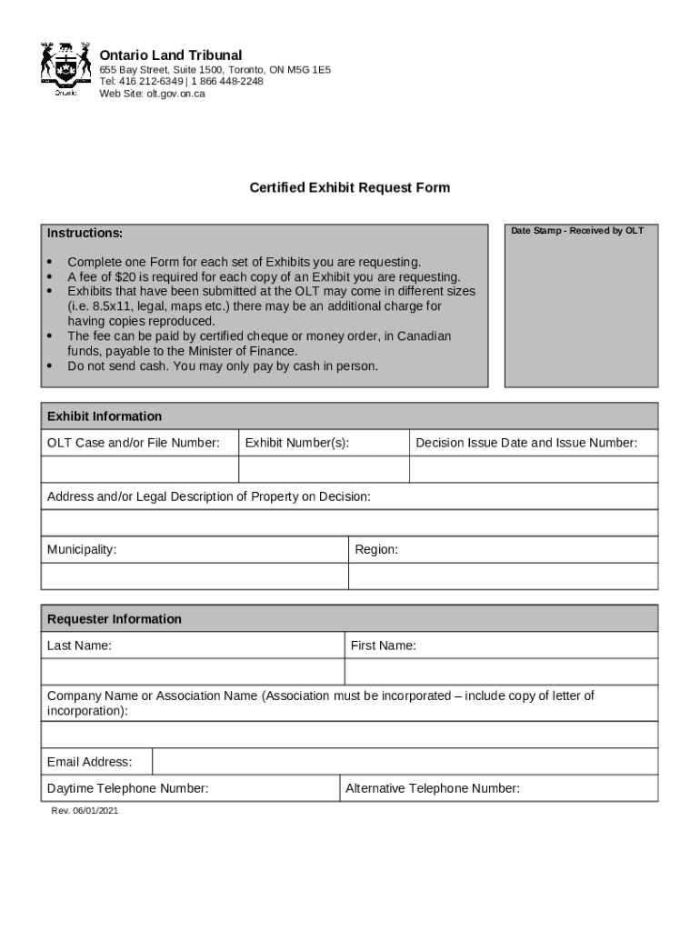 OLT-Certified-Exhibit-Request-- ... Doc Template | pdfFiller