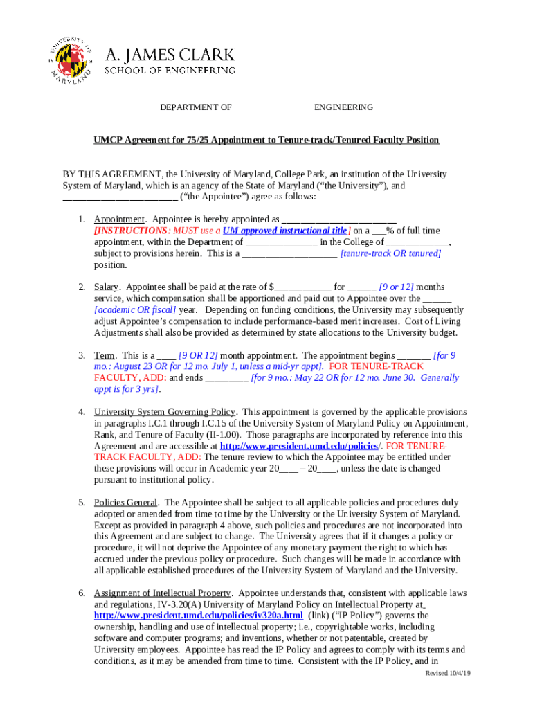 UMCP Agreement for Appointment to Tenured/Tenure-Track ... - clarknet ...