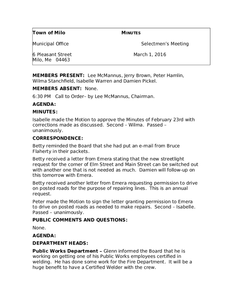 Betty reminded the Board that she had put an e-mail from Bruce Flaherty ...