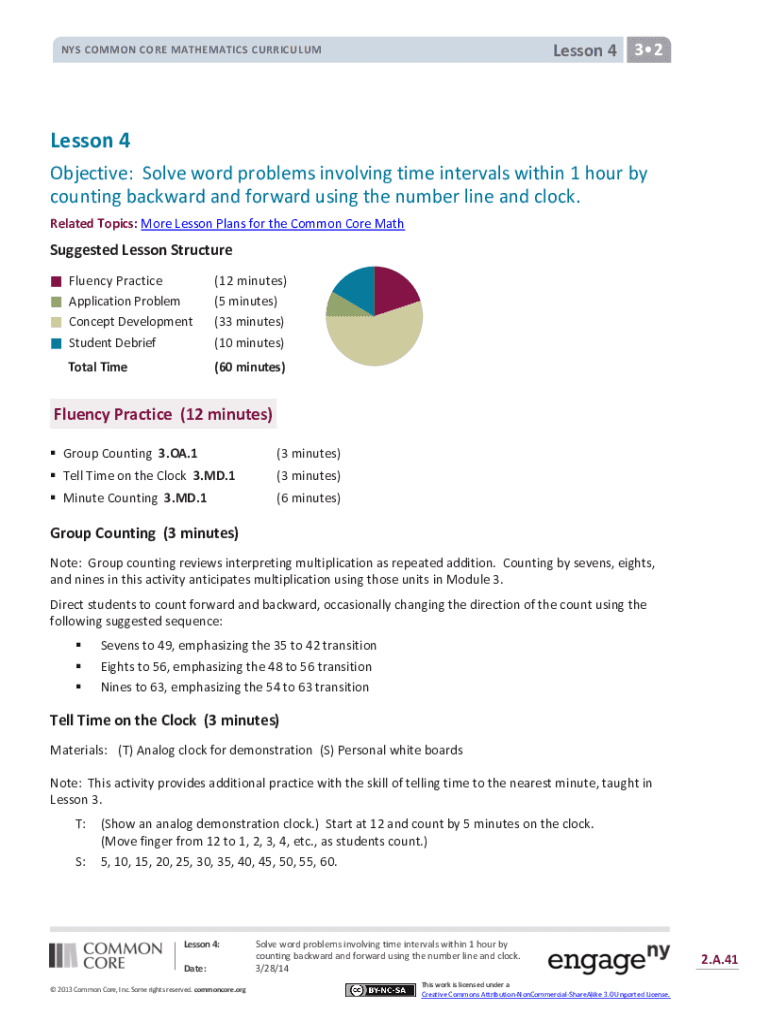 Fillable Online Solve word problems involving time intervals within 1 ...