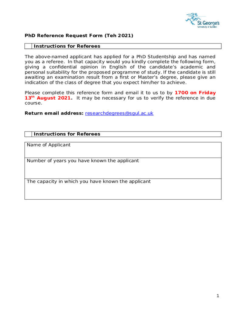 How to request an academic reference Doc Template | pdfFiller
