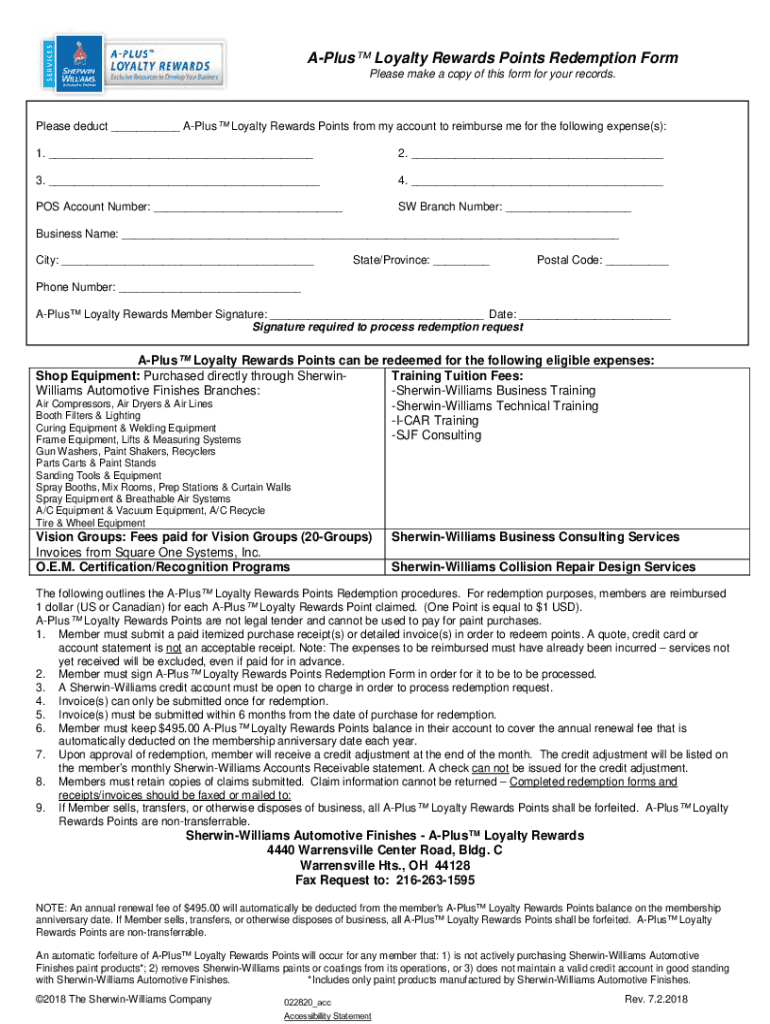 Fillable Online A-Plus Loyalty Rewards Form Fax Email Print - pdfFiller