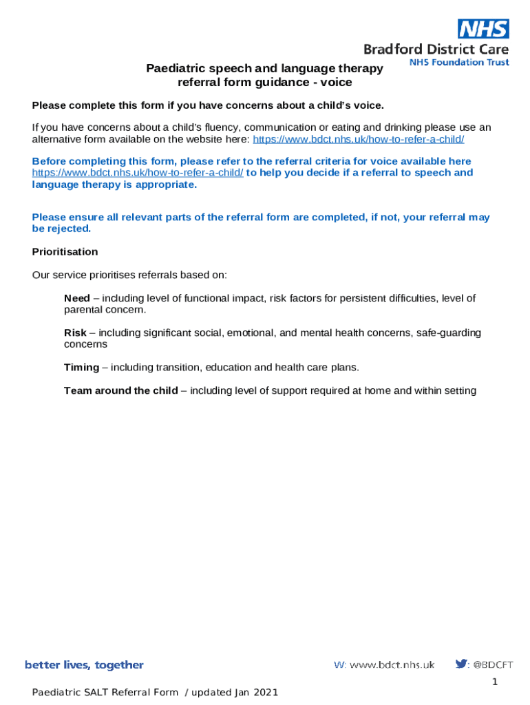 Paediatric speech and language therapy referral - voice Doc Template ...