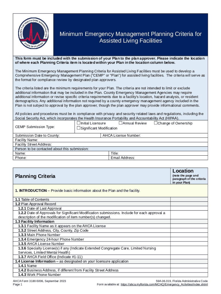 Minimum Emergency Management Planning Criteria for ... Doc Template ...