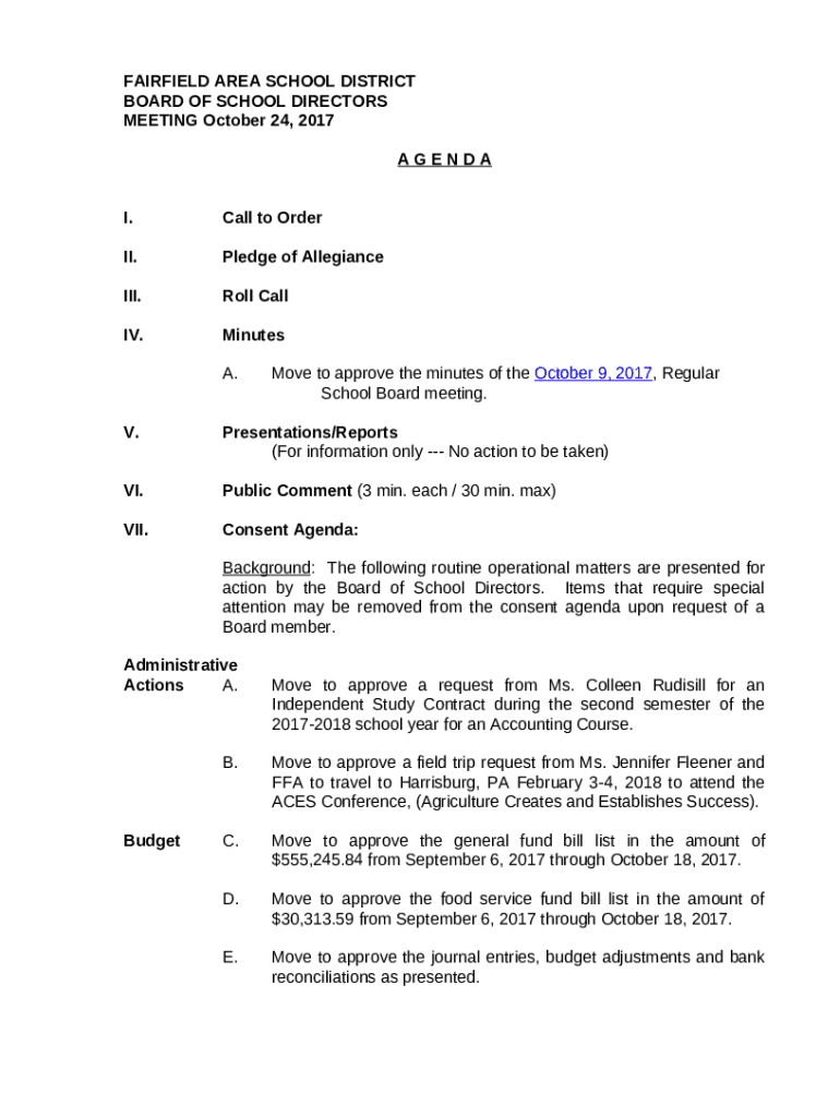 Kindergarten - Fairfield Area School District Doc Template | pdfFiller