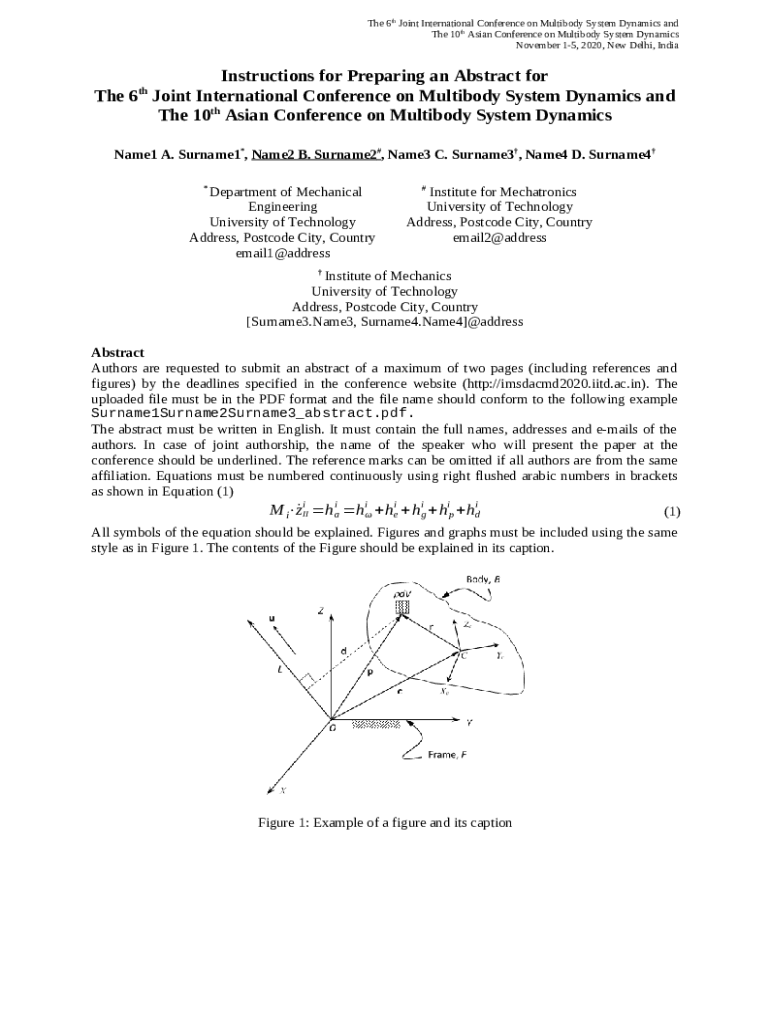 Multibody System Dynamics: PrefaceRequest PDF Doc Template | pdfFiller