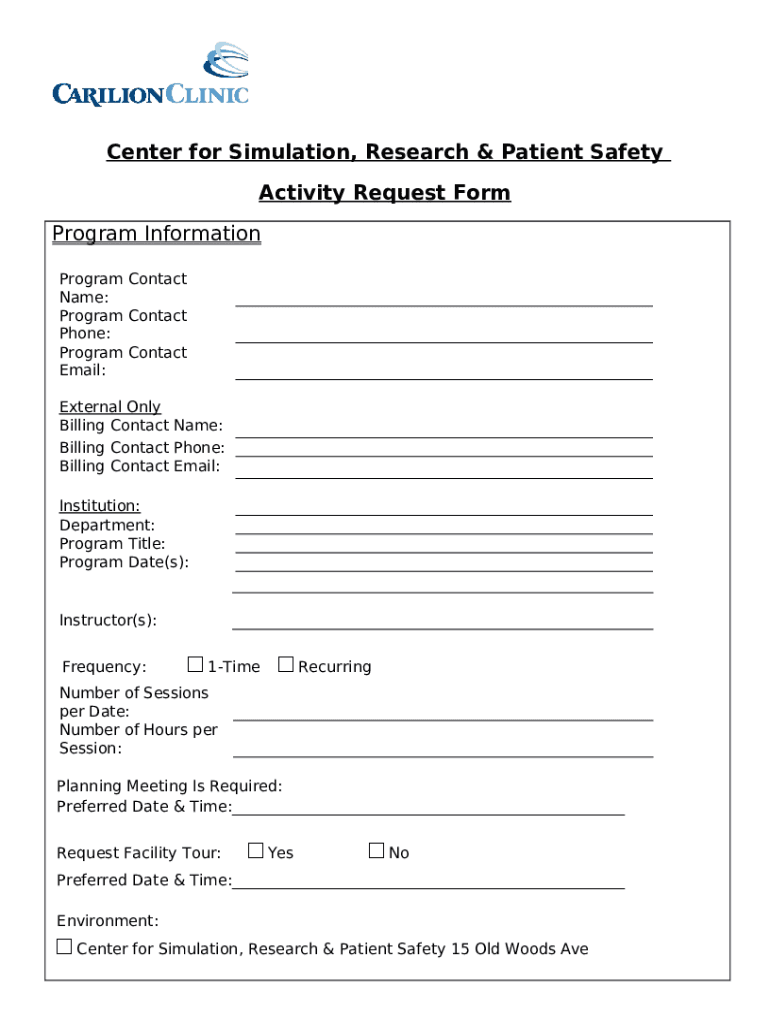 Simulation & Task Training Request Doc Template | pdfFiller