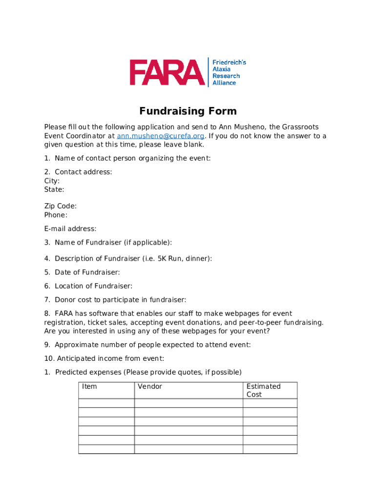 Grassroots Fundraising Doc Template | pdfFiller