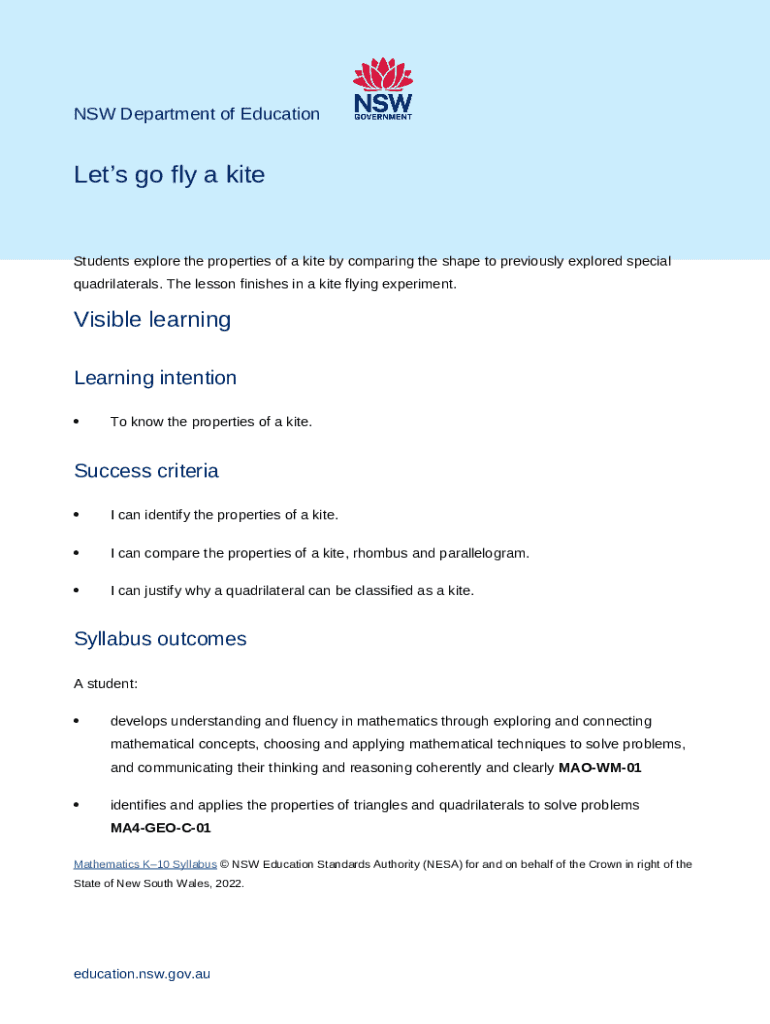 Quadrilaterals, Similarity + Trig: Let's go Fly a Kite! Doc Template ...