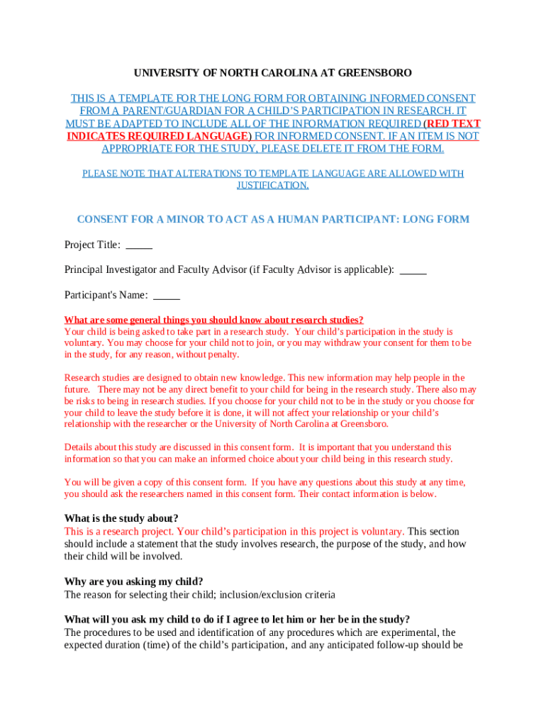 CLEAN-REVISED-Parental-Permission-for-a-Minor- ... - integrity uncg Doc Template | pdfFiller