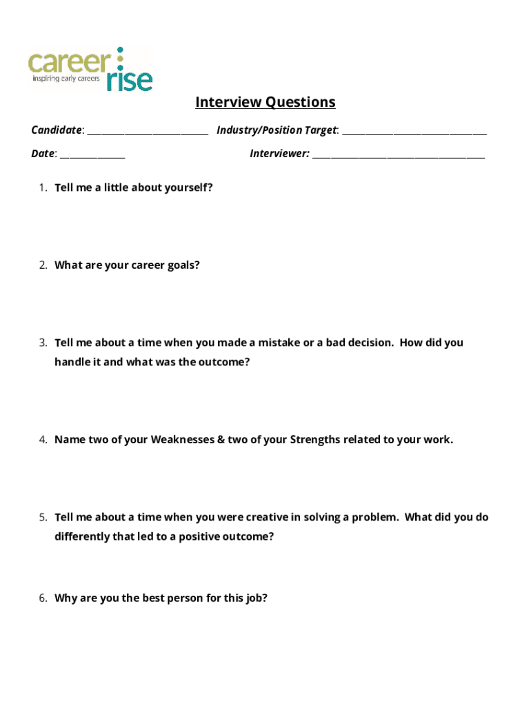 Fillable Online How to Answer "What Are Your Career Goals?" (Examples ...