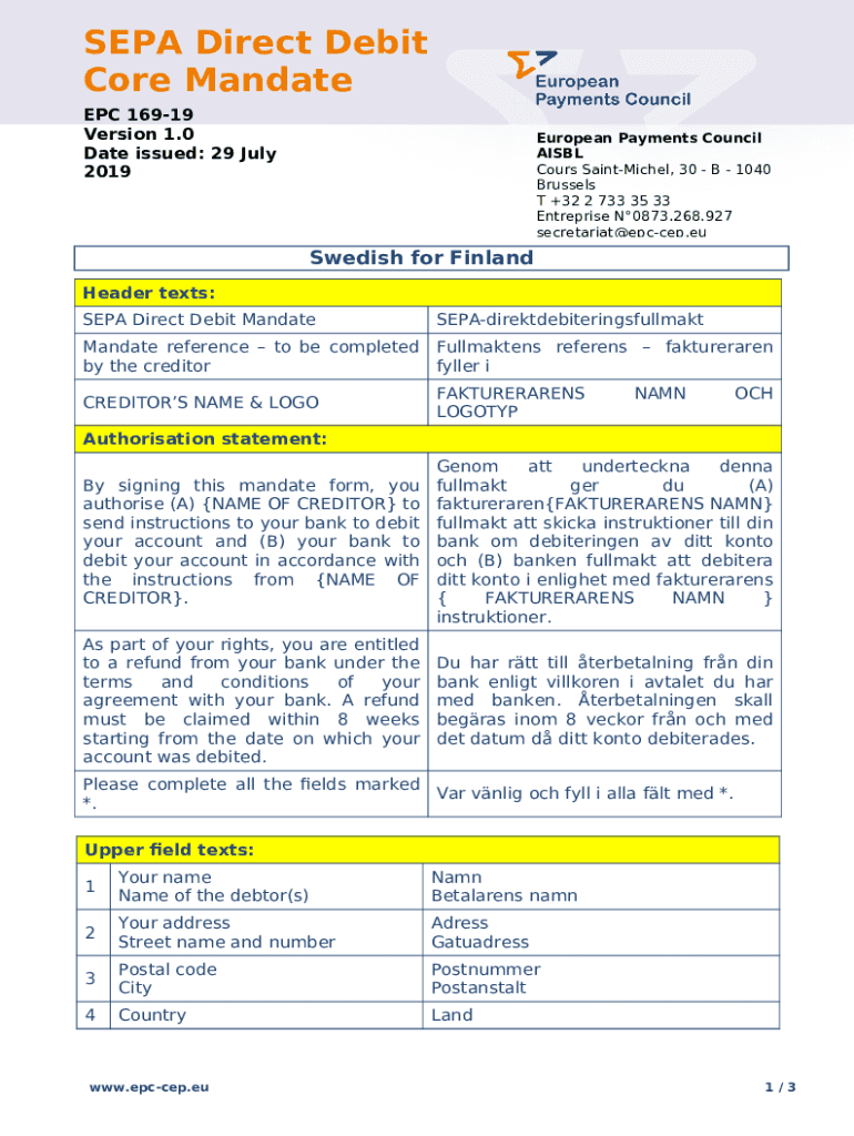 Info and risks about SEPA direct debit mandates : r/Banking Doc ...