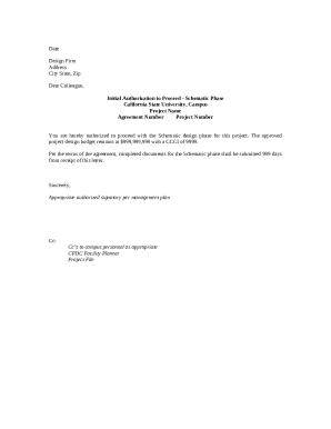 Initial Authorization to Proceed. SUAM Appendix C Doc Template | pdfFiller