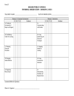 The Classroom Environment Domain 3: Instruction Domain 4 Doc Template ...