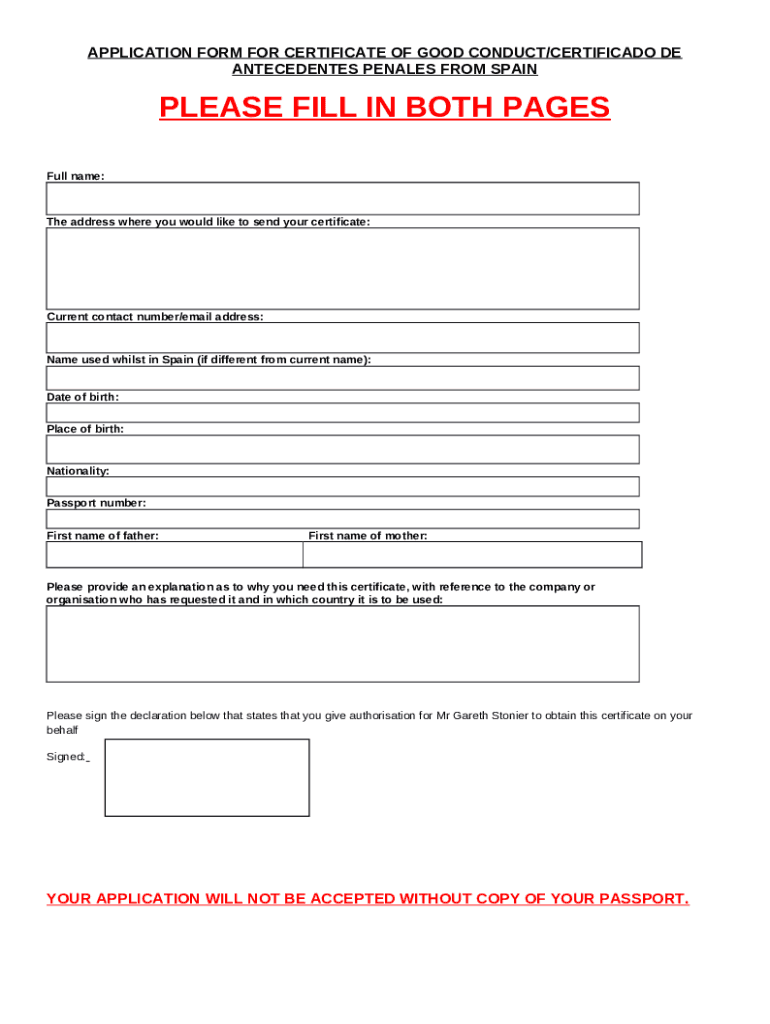 Applying for your Spanish Criminal Record Certificate Doc Template ...