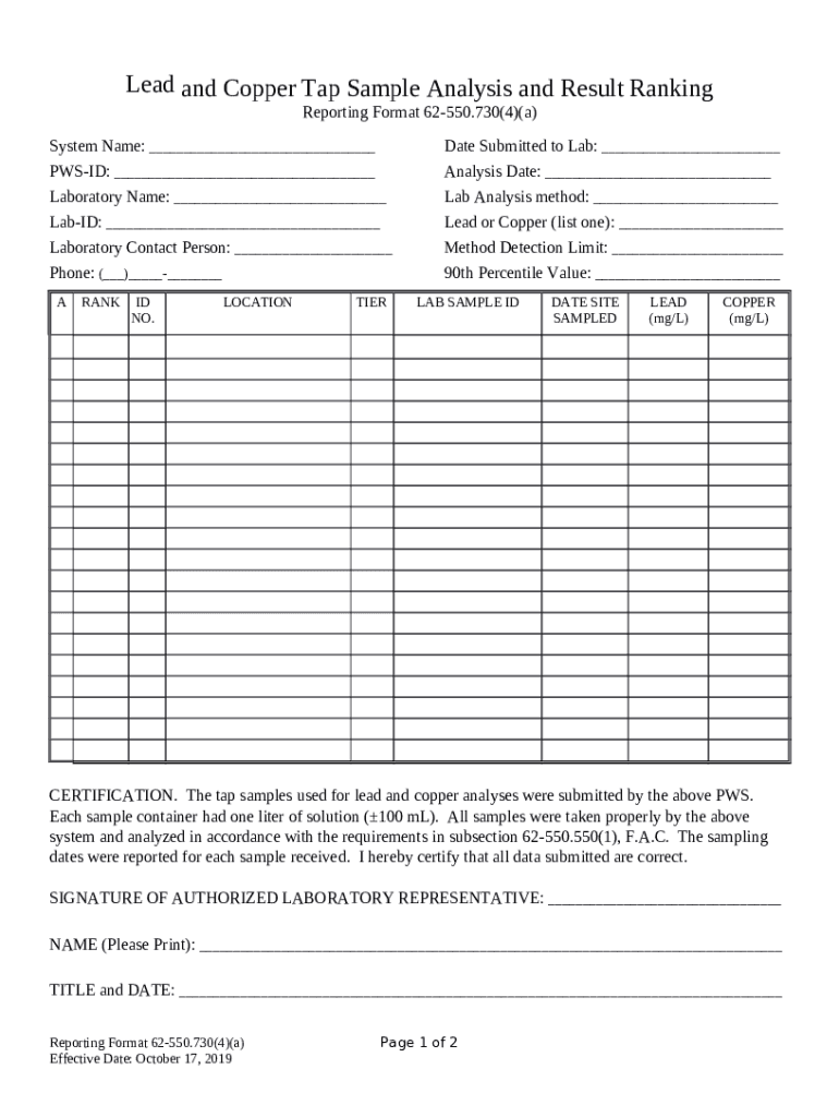 Division of Drinking Water Lead and Copper Tap Sample ... Doc Template ...