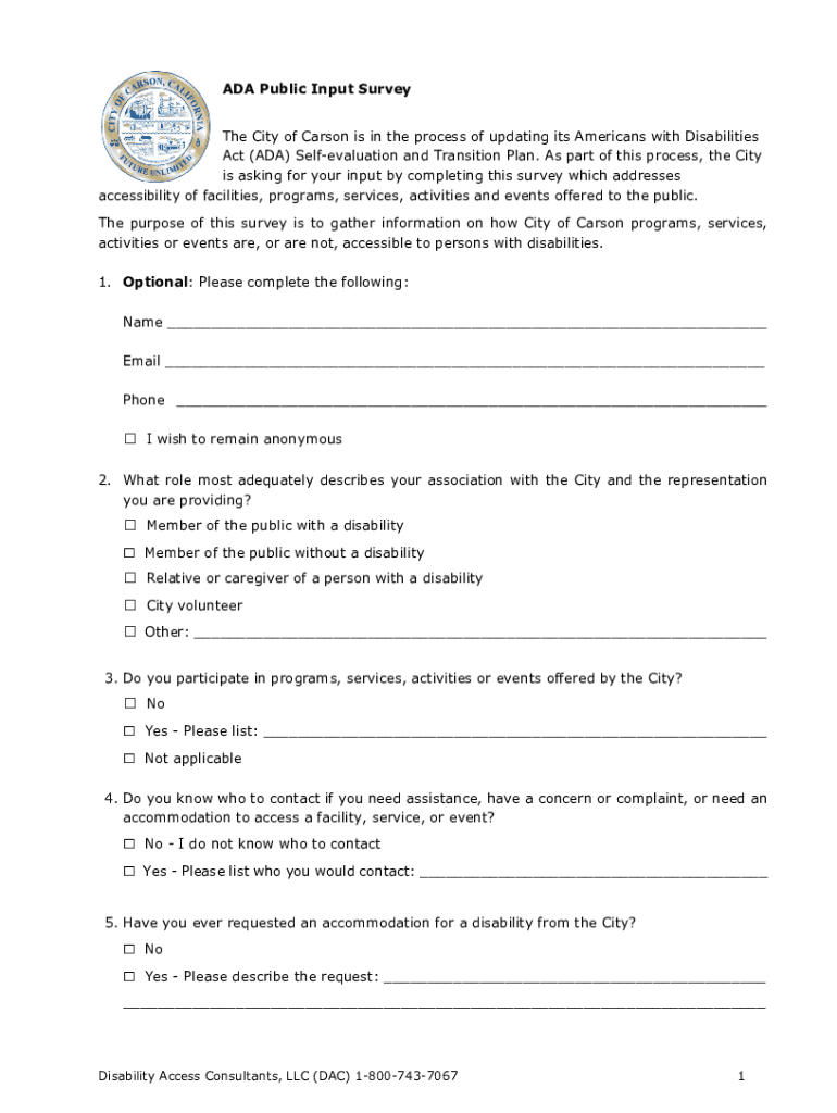 Fillable Online ci carson ca DAC Proposal to the City of Chula Vista ...