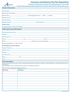 Fillable Online Fillable Online Test Requisition Form & Instructions ...