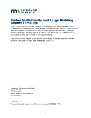 Radon Multi-Family and Large Building Report Template Doc Template ...