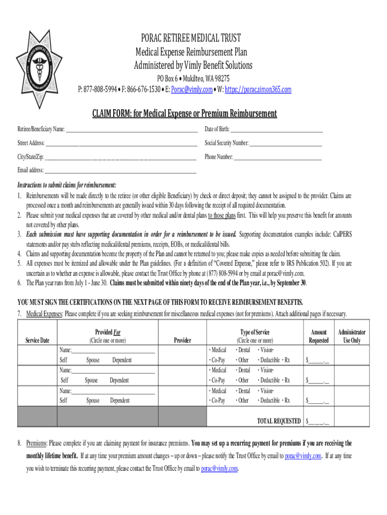 Fillable Online Health Plans - Insurance & Benefits Trust / Committee ...