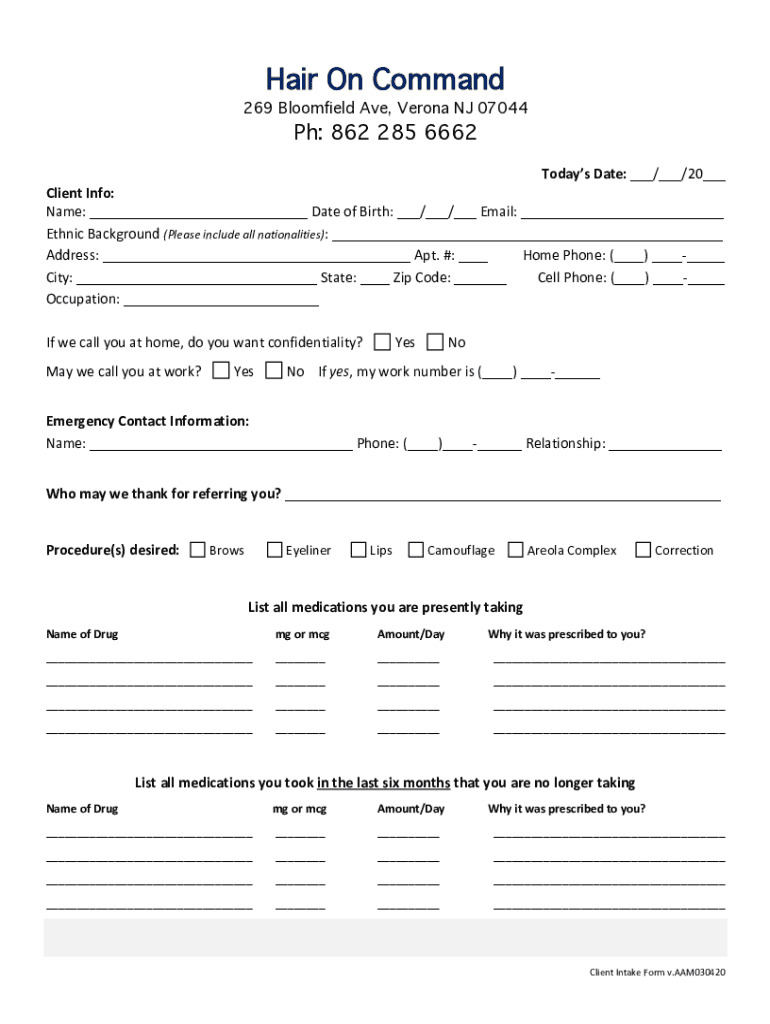 Fillable Online client-intake-form-with-aam-community-gold-platinum Fax ...