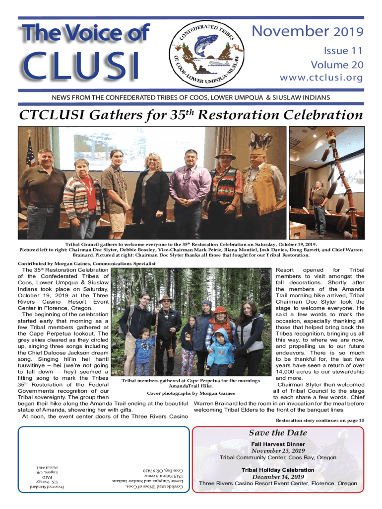 Fillable Online The Voice of CTCLUSI - Confederated Tribes of Coos ...