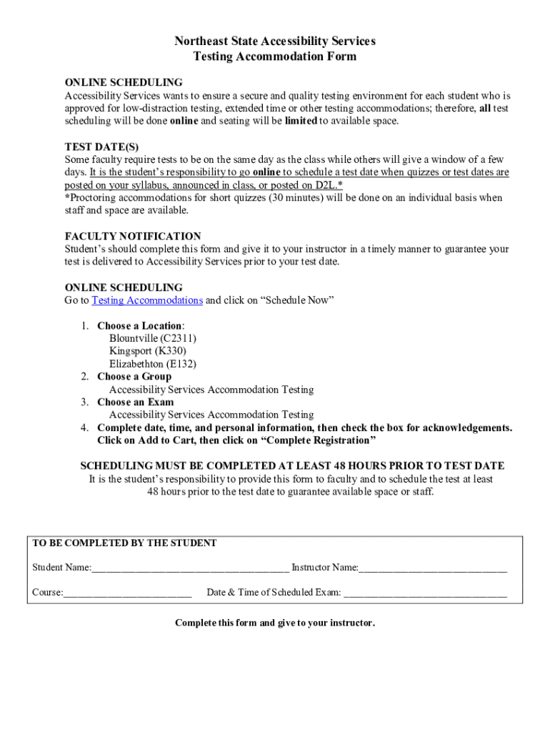 Fillable Online Accessibility Services Forms Fax Email Print - pdfFiller