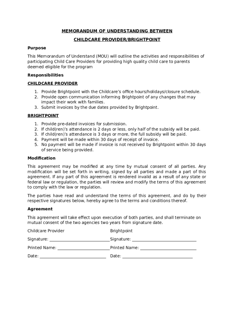 Memorandum of Understanding (MOU) Guidance Worksheet Doc Template ...