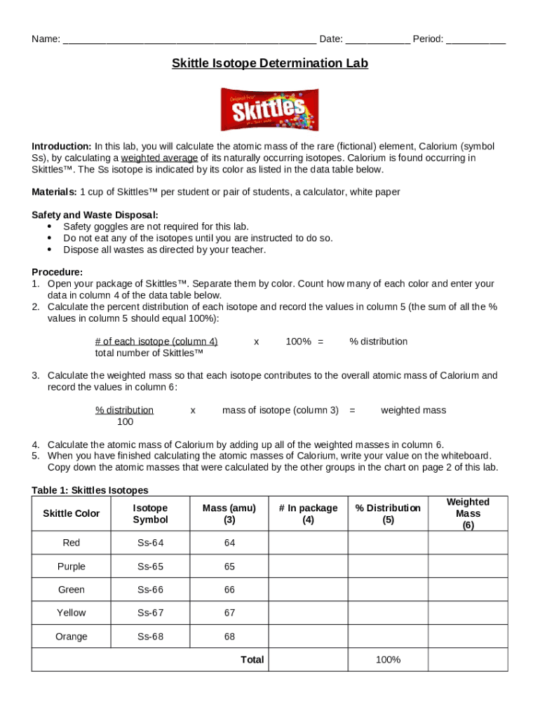 In this lab, you will calculate the atomic mass Doc Template Doc ...