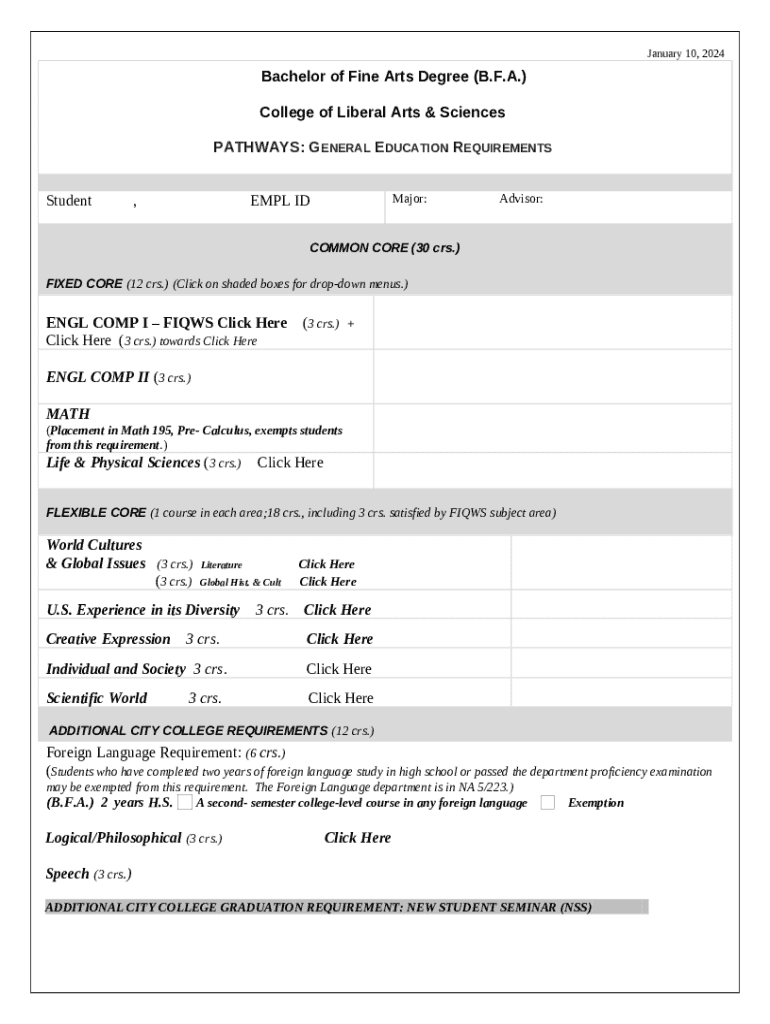Pathways Common CoreThe City College of New York - CUNY Doc Template | pdfFiller