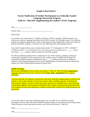 Parent Notification of Student Participation in a Federally ... Doc ...