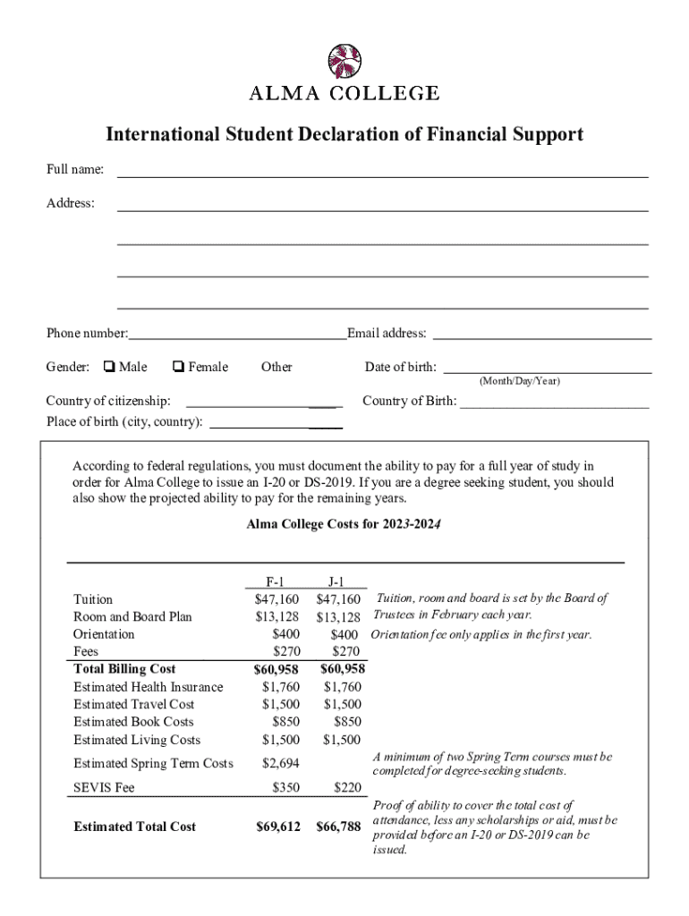 Fillable Online Immigration Information & International Student ...