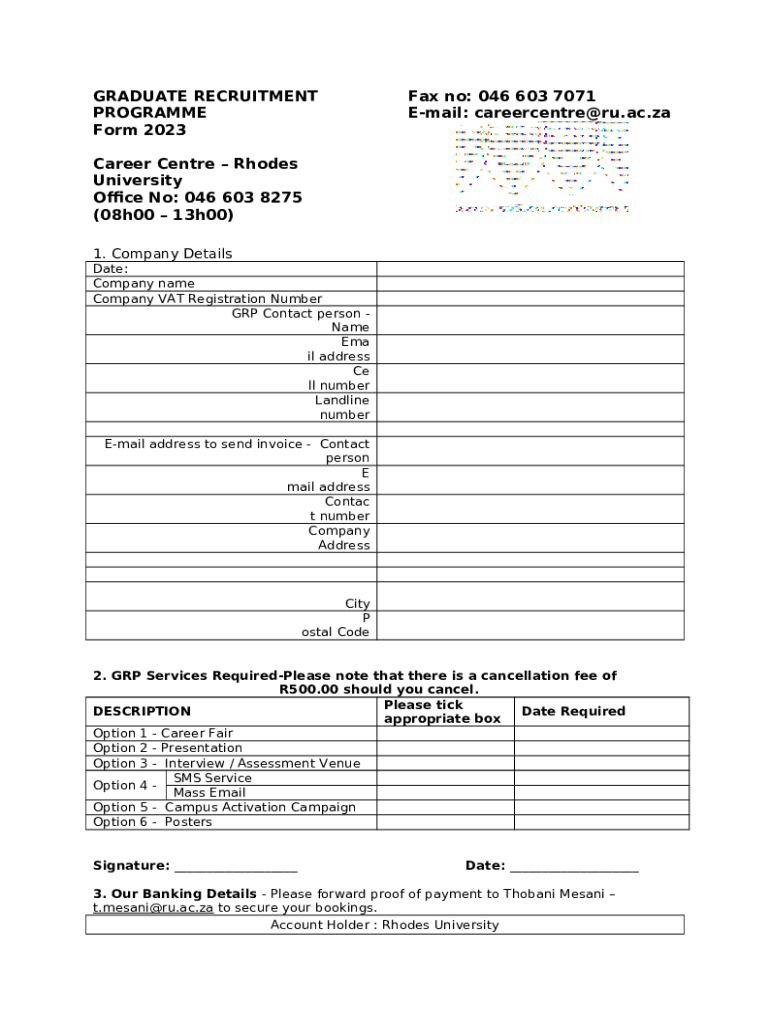 2023 Graduate Recruitment Programme Doc Template | pdfFiller