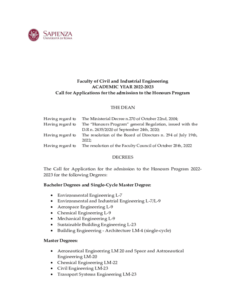 Fillable Online web uniroma1 Academic Policies and ProceduresThe ...