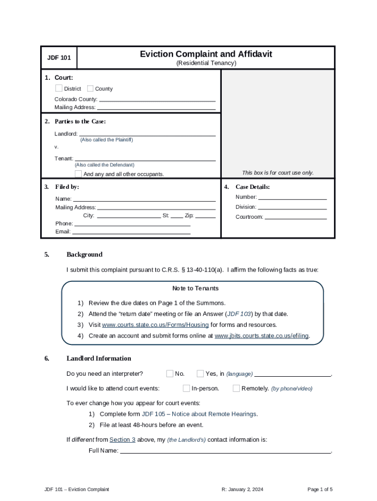 2015-2024 CO JDF 205 Fill Online, Printable, ... Doc Template | pdfFiller