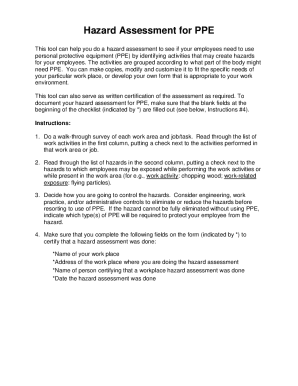 Fillable Online Shop PPE Hazard Assessment Guide Fax Email Print ...