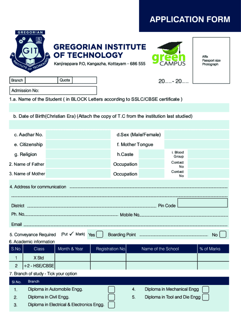 Fillable Online School Leaving Certificate Application in EnglishFormat ...