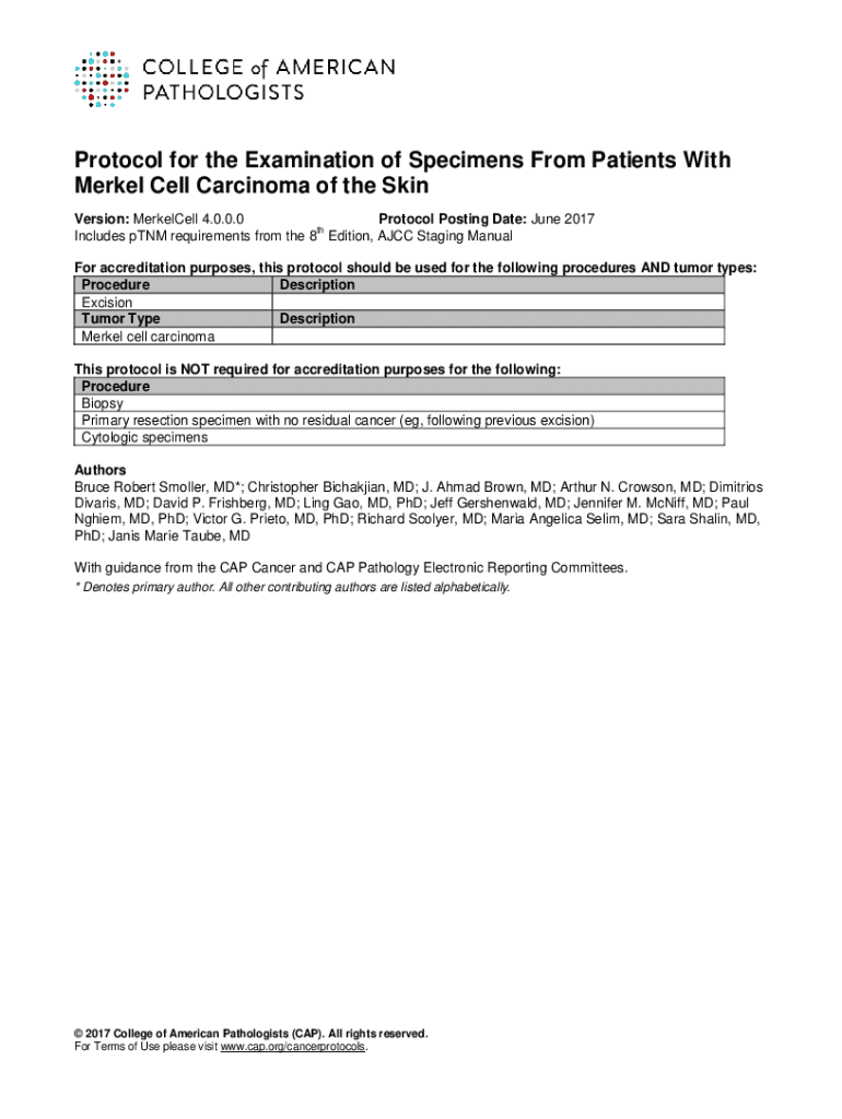 Fillable Online Merkel Cell Carcinoma Clinical Practice Guideline Fax Email Print - pdfFiller