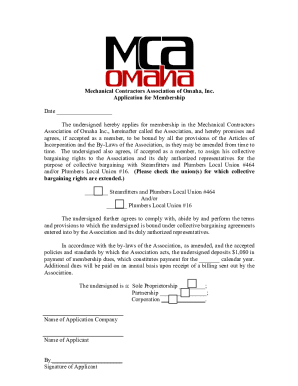 Fillable Online MCA-Omaha Membership Application - 2022 Fax Email Print ...