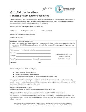 Fillable Online children-ne org Gift Aid - How the extra 25% could help ...