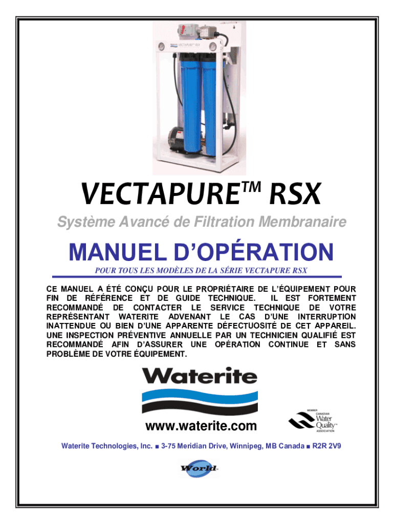 Remplissable En Ligne Waterite Vectapure RSX II Commercial Reverse ...