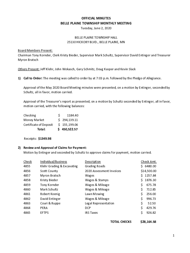 Fillable Online Others Present: Jeff Klehr, John Wokasch, Gary Schmitz ...