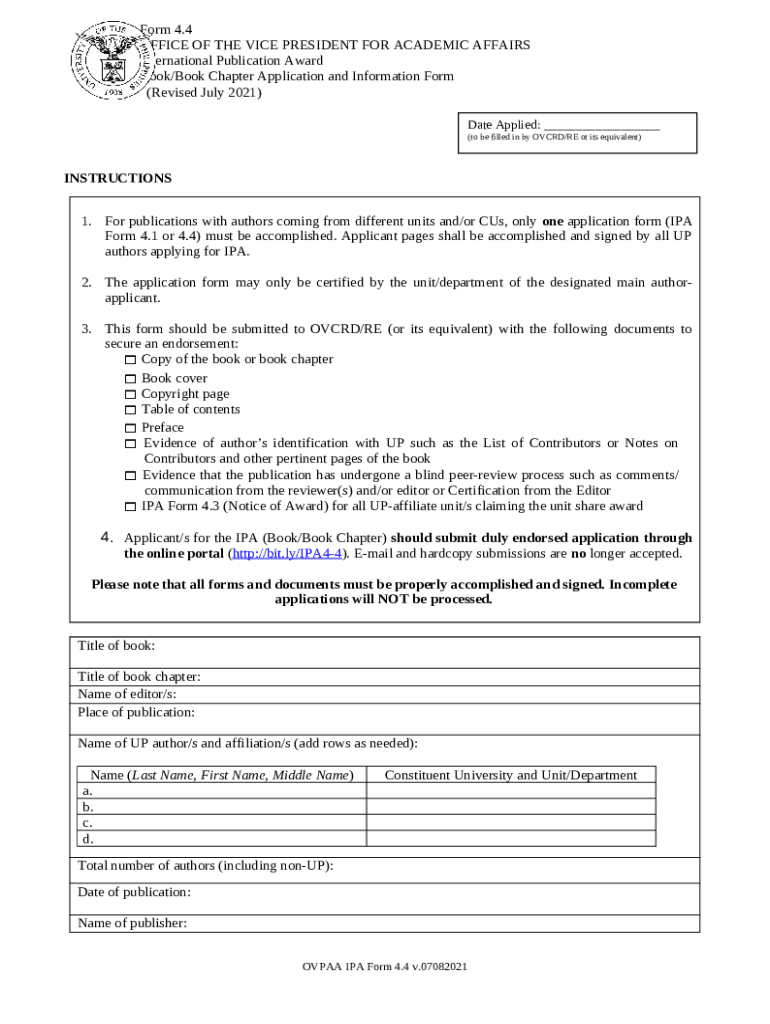 IPA 4.1 Application (Effective August 1, 2021) Doc Template | pdfFiller